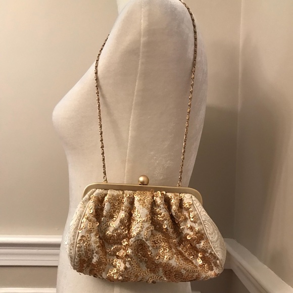 Bags | Gold Sequin Formal Clutch | Poshmark